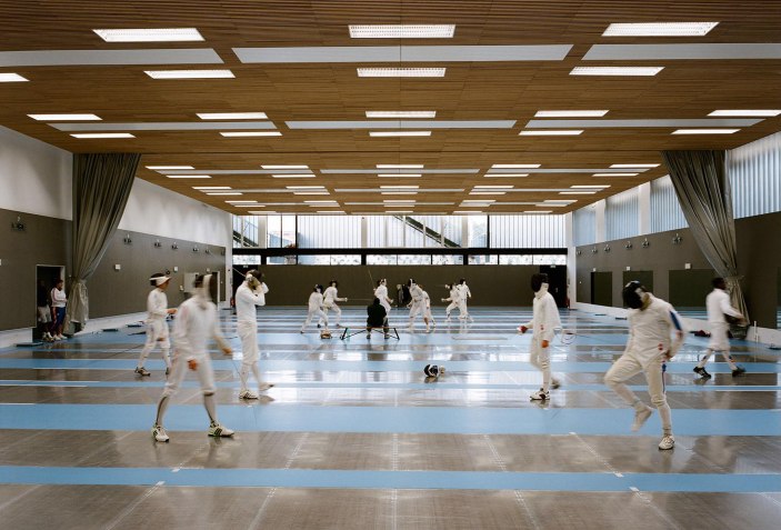 A renovated space for abstract art. Sport Center Paris by Leclercq ...