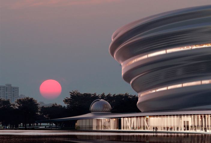 Close to the end of its construction stage. The Hainan Science Museum ...
