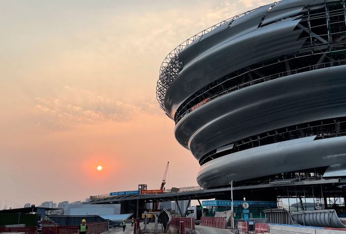 Close to the end of its construction stage. The Hainan Science Museum ...