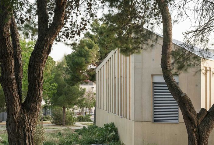 Combination of massiveness and porosity. School group Samuel Paty by ...