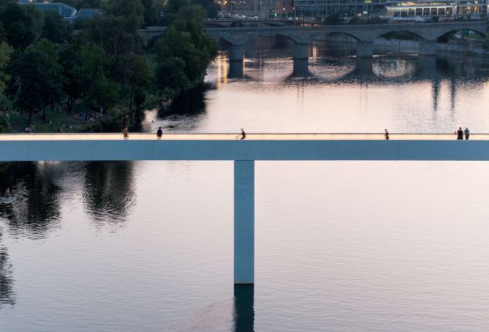 Lightweight, minimal, and slender, Štvanice Footbridge by Atelier ...