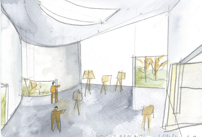 In dialogue with the trees. Winter Visual Arts Center, by Steven Holl ...