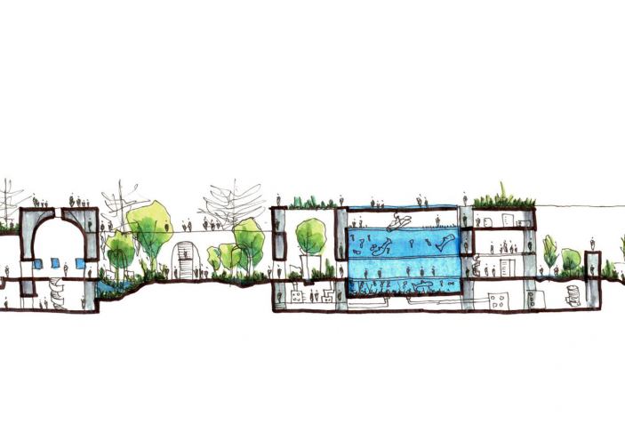 Sea of Cortez Research Center. Mazatlán Aquarium on the shores of ...