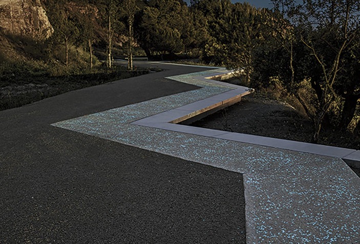Landscaping project of the year. Luminescent concrete trail at Old ...