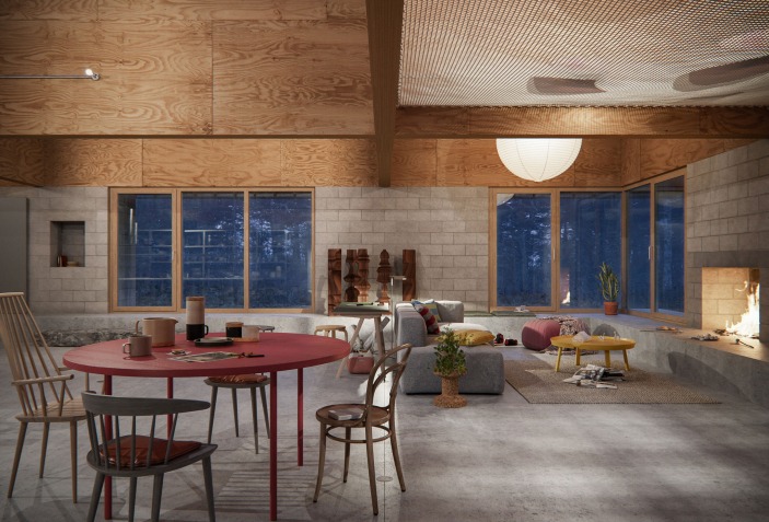 An interesting proposal about Nine Square Grid. House of Woodland by ...