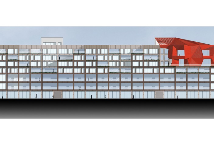 Yuxtaposición de color, volumen y geometría. Edificio Stellar por ...